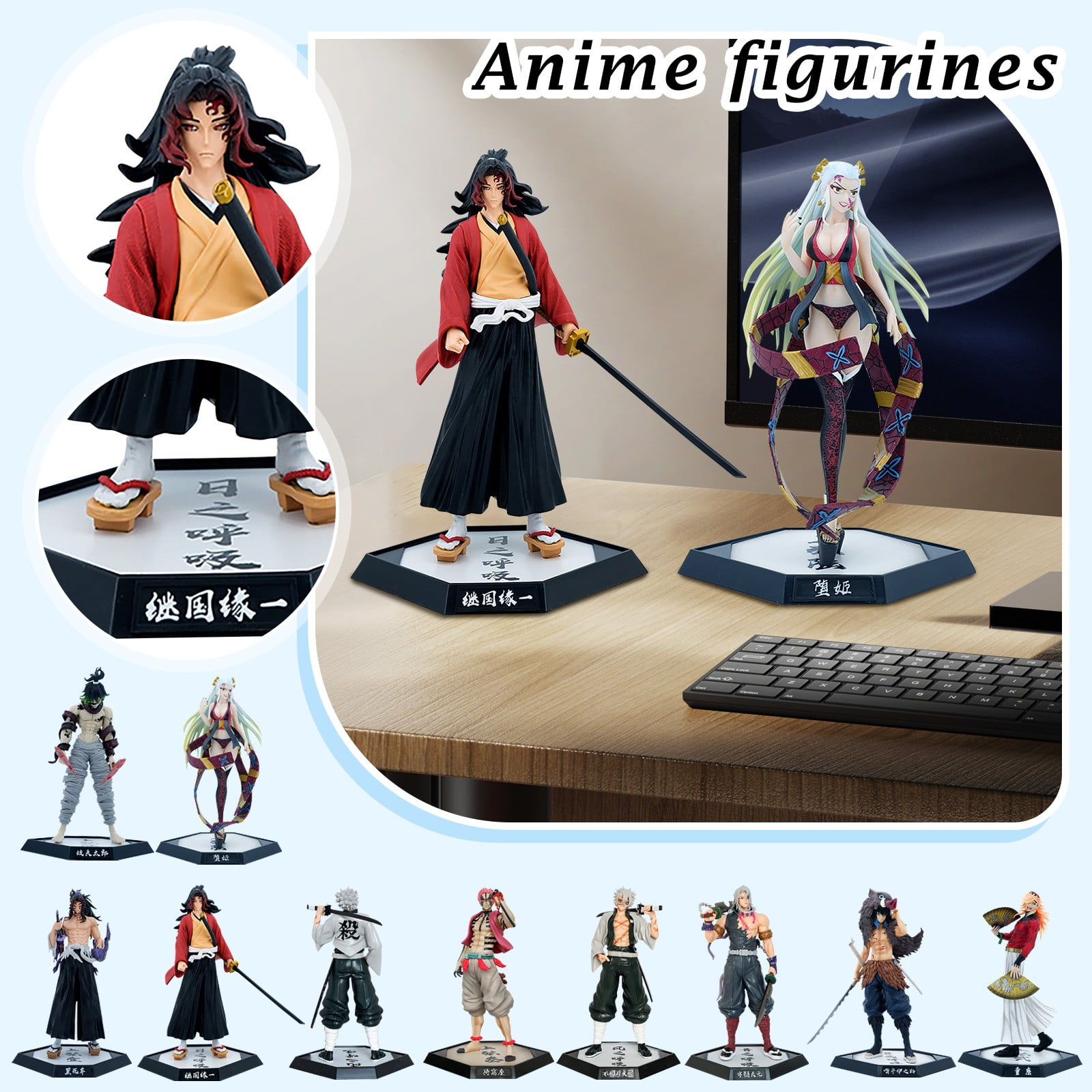 CiDai 11.8 Inch Demon Slayer: Kimetsu no Yaiba - Uzui Tengen PVC Model ...