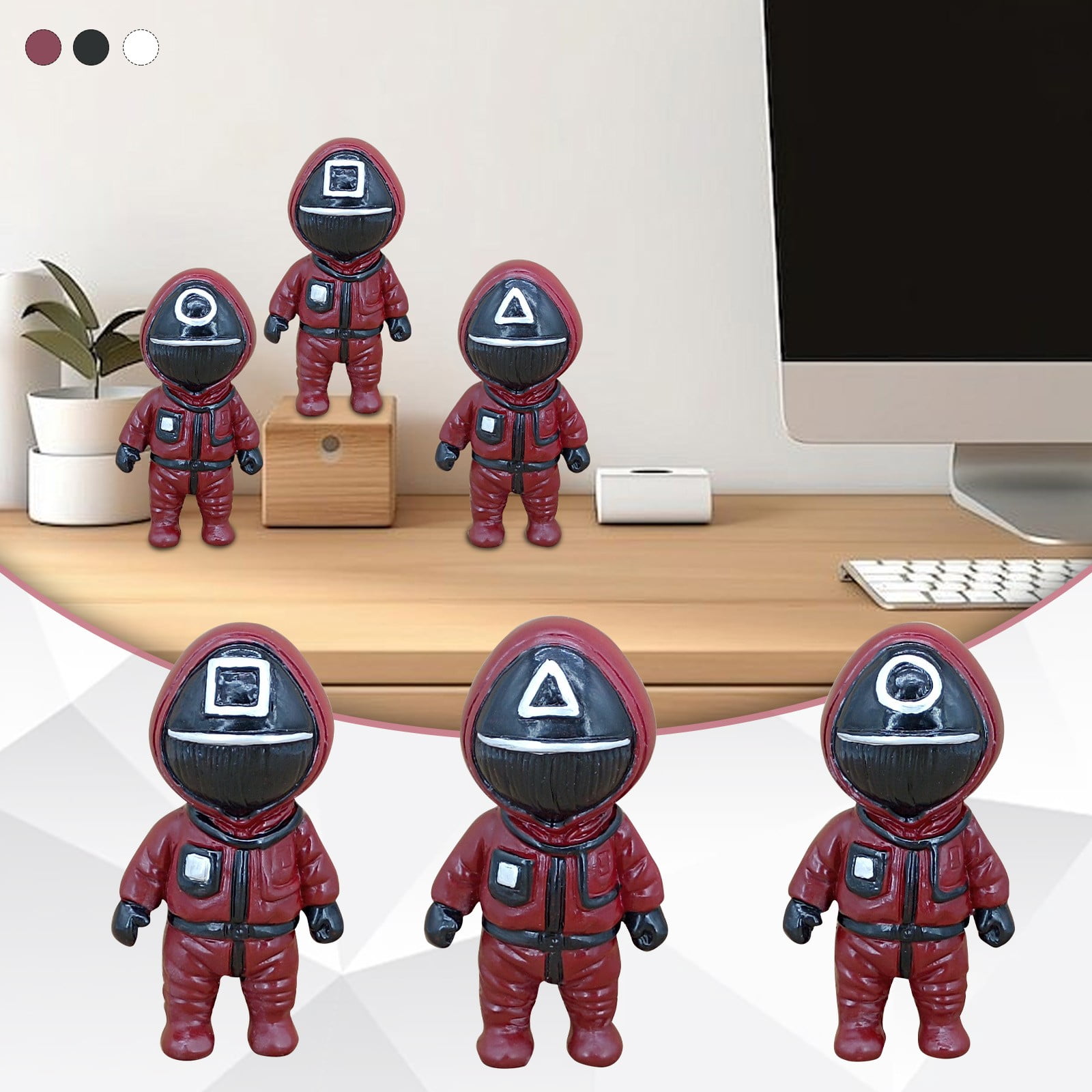 CiDai 3.15 Inch Circle Guard Collectible Action Figures Set Unique Red ...