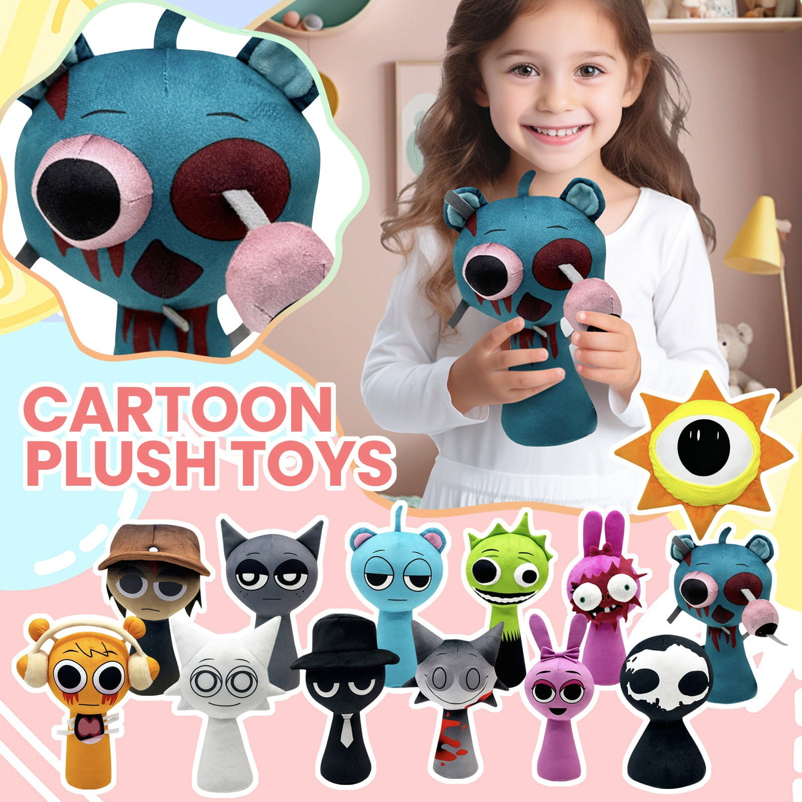 CiDai Sprunki Plush, 10 Inch Sprunky Wenda and Gray Plushies, Sprunk ...