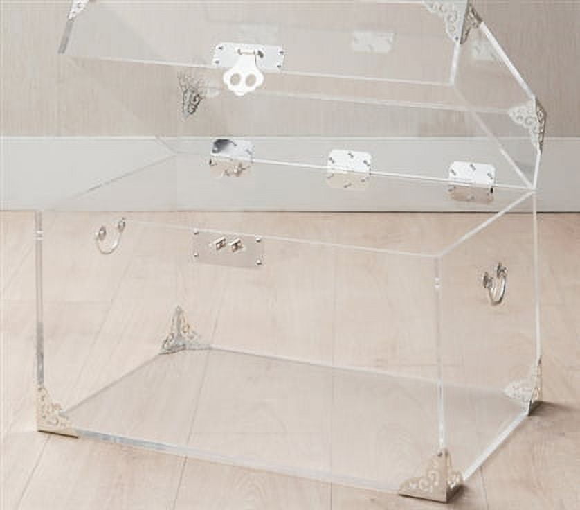 Ciao Bella Acrylic Trunk, Silver Plated, Modern Clear Storage, 23.62 ...