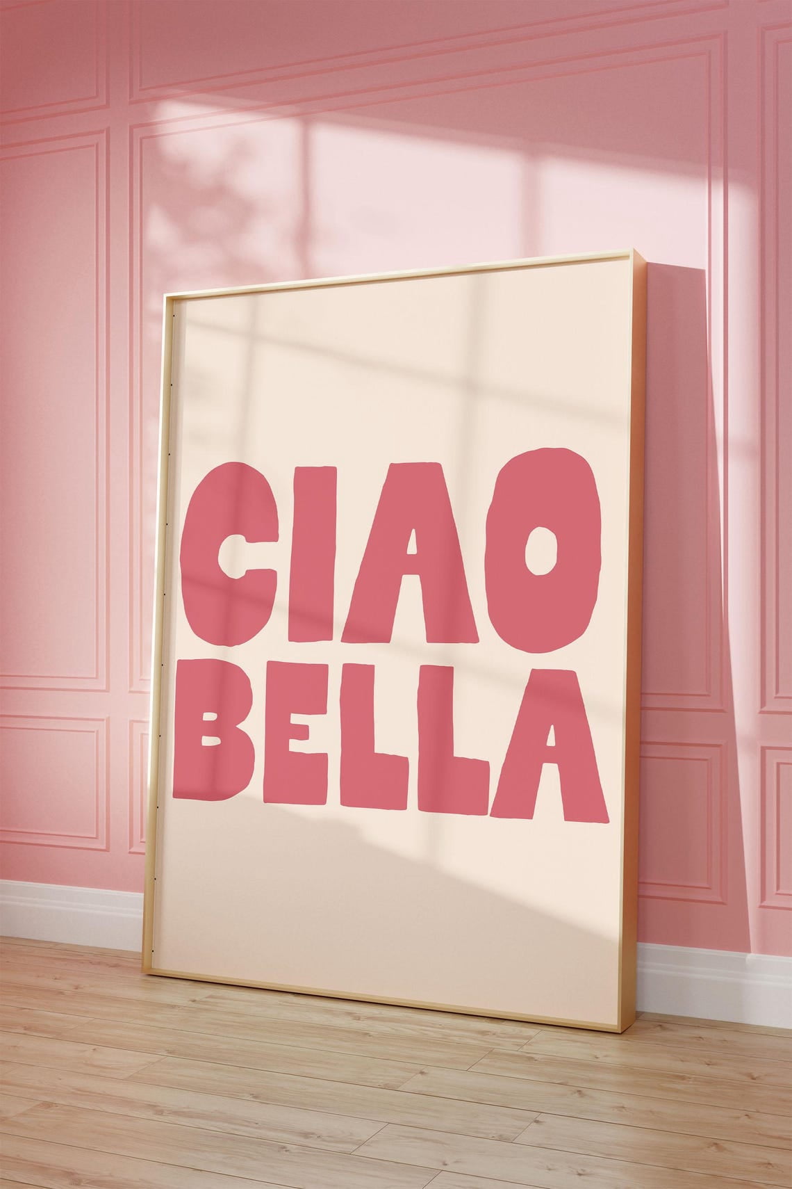 Ciao Bella Art Poster, Pink Girly Preppy Home Poster Trendy Home Decor ...
