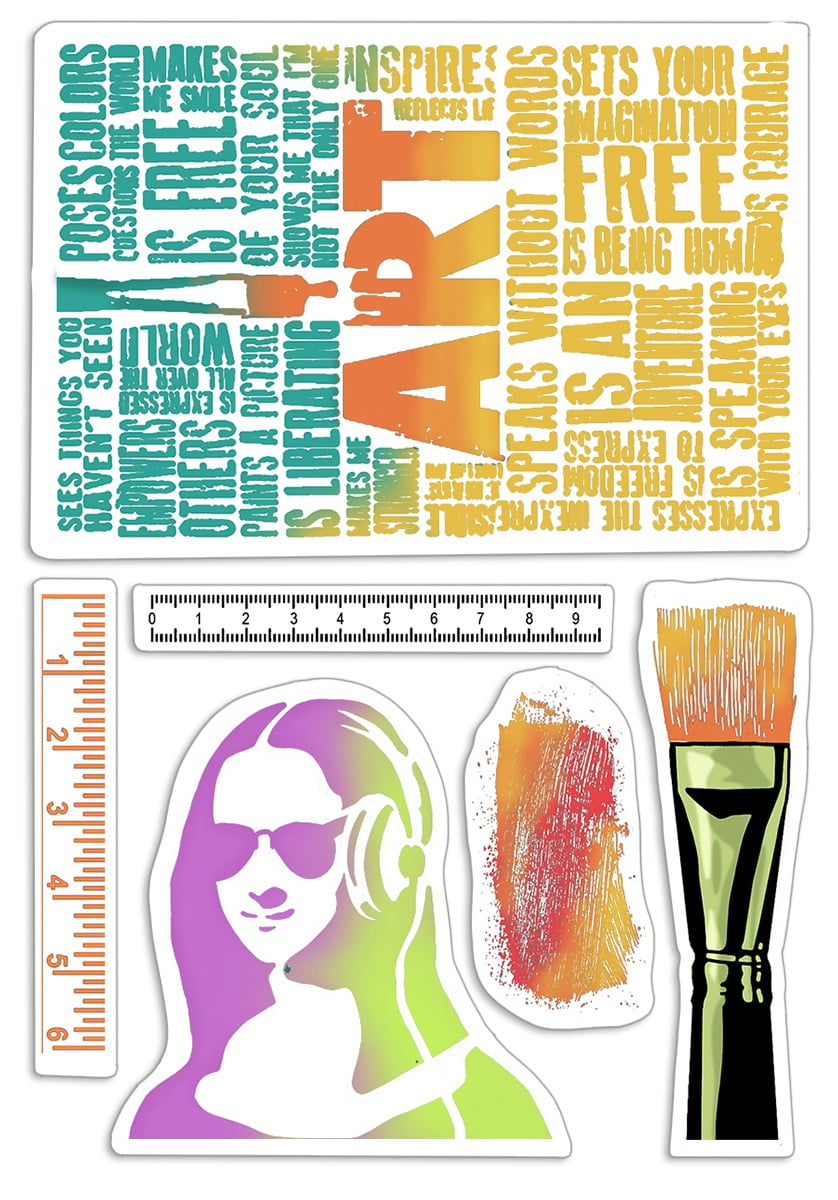 Ciao Bella Bad Girls Clear Stamps 4"X6"-Art Rulers - Walmart.com