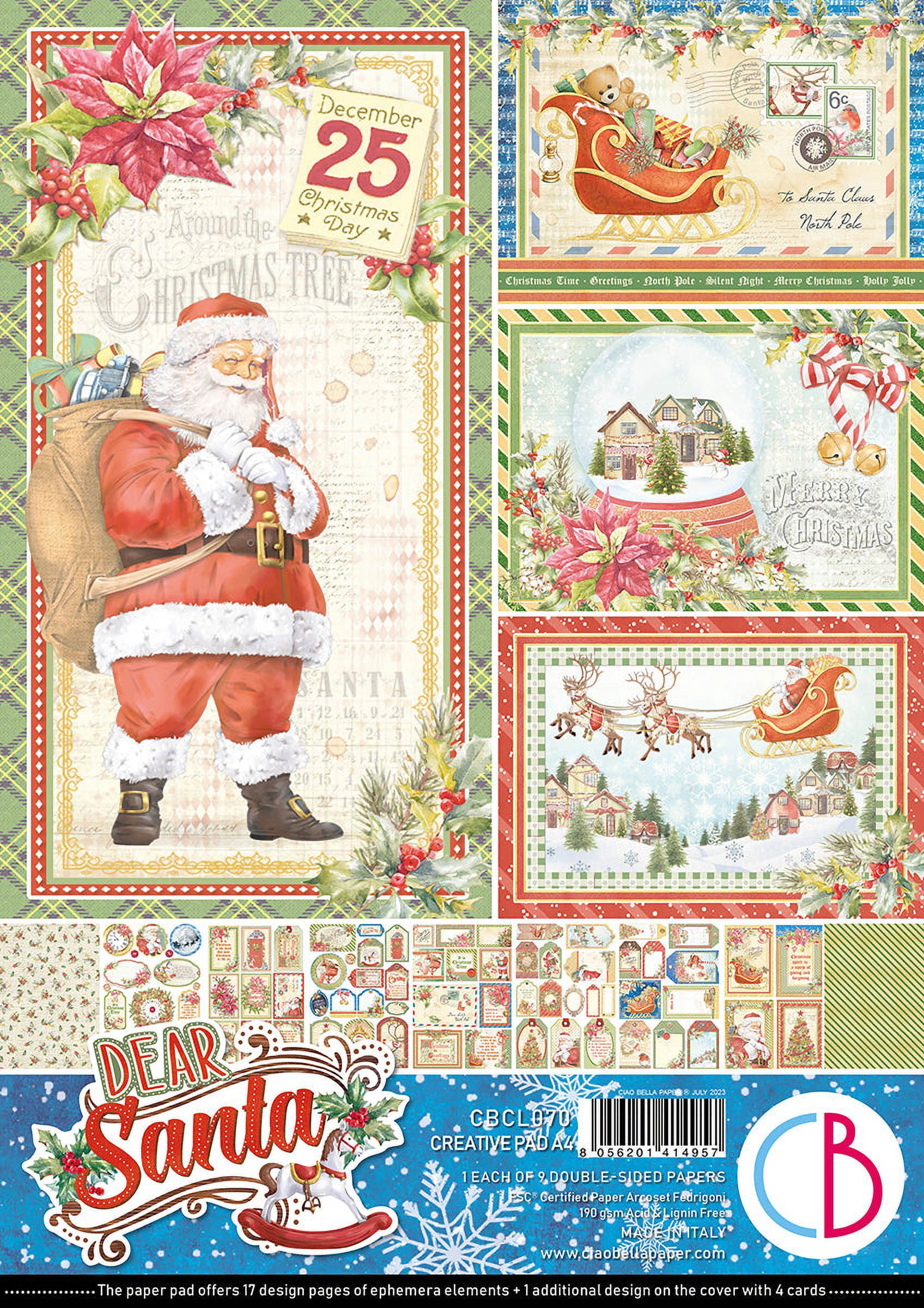 Ciao Bella Dear Santa Creative Pad A4 9/Pkg - Walmart.com