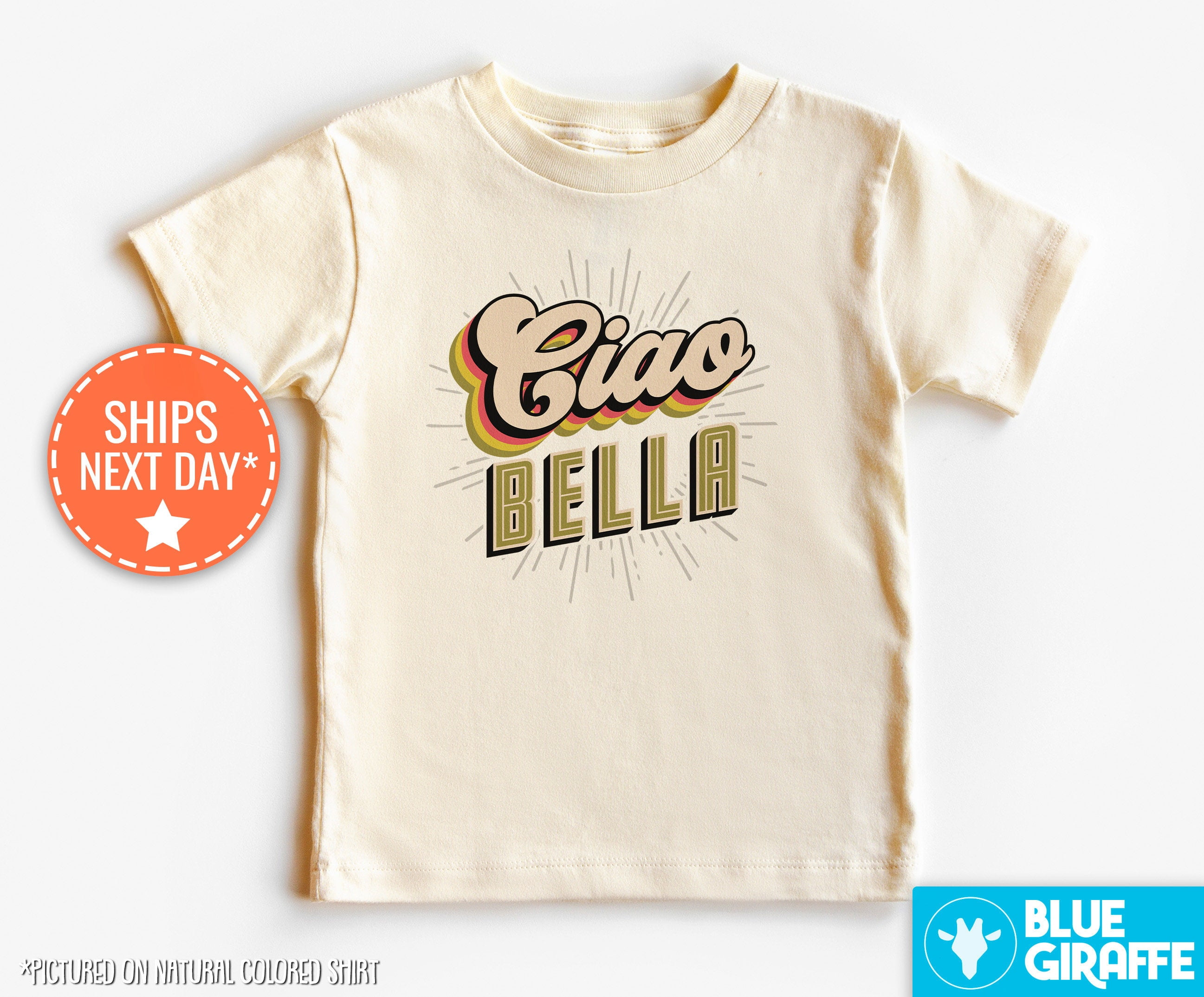 Ciao Bella Kids Shirt, Cute Italian Greeting Youth Raglan, Hello ...