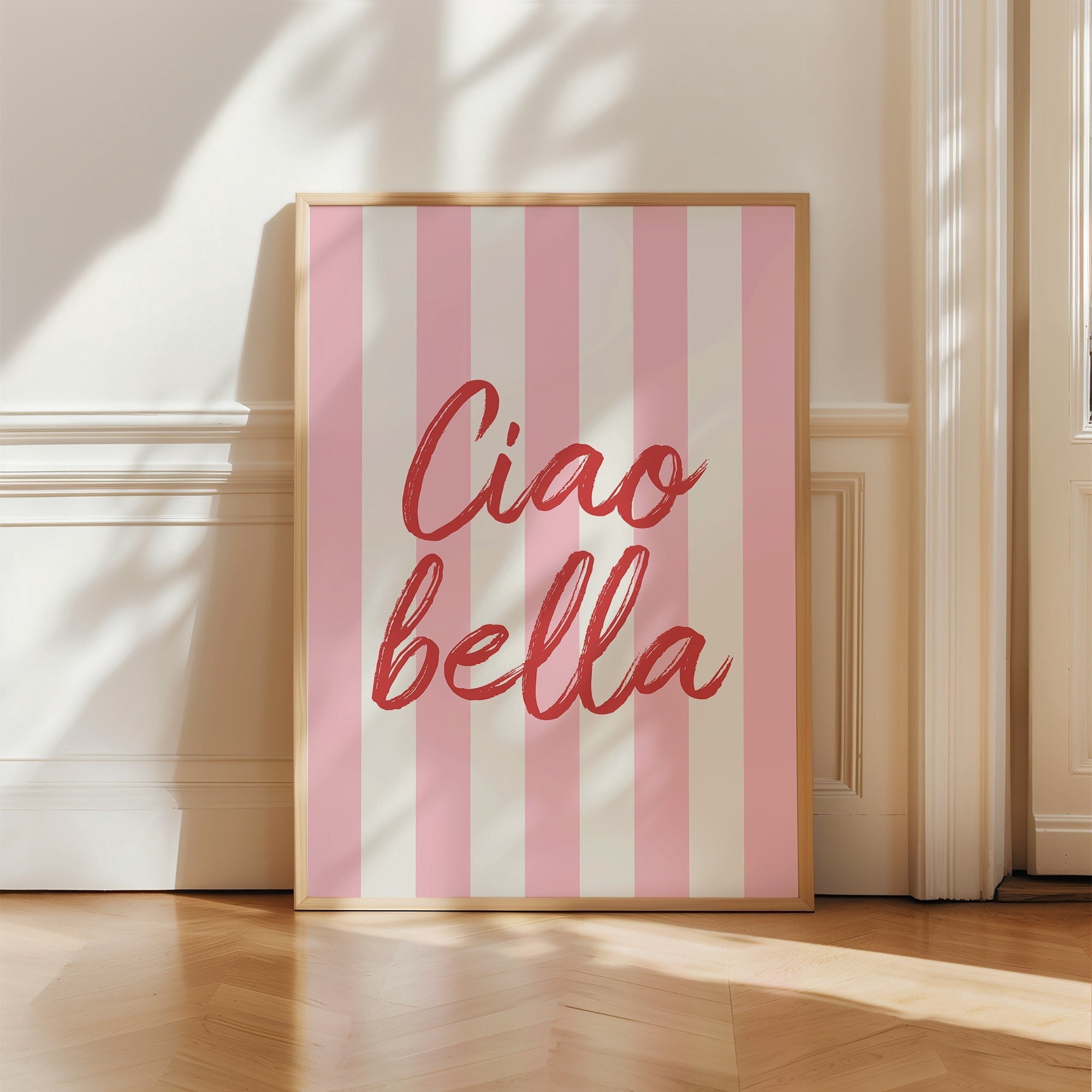 Ciao Bella Poster Trendy Wall Art Italian Quote Typography Art Girly ...