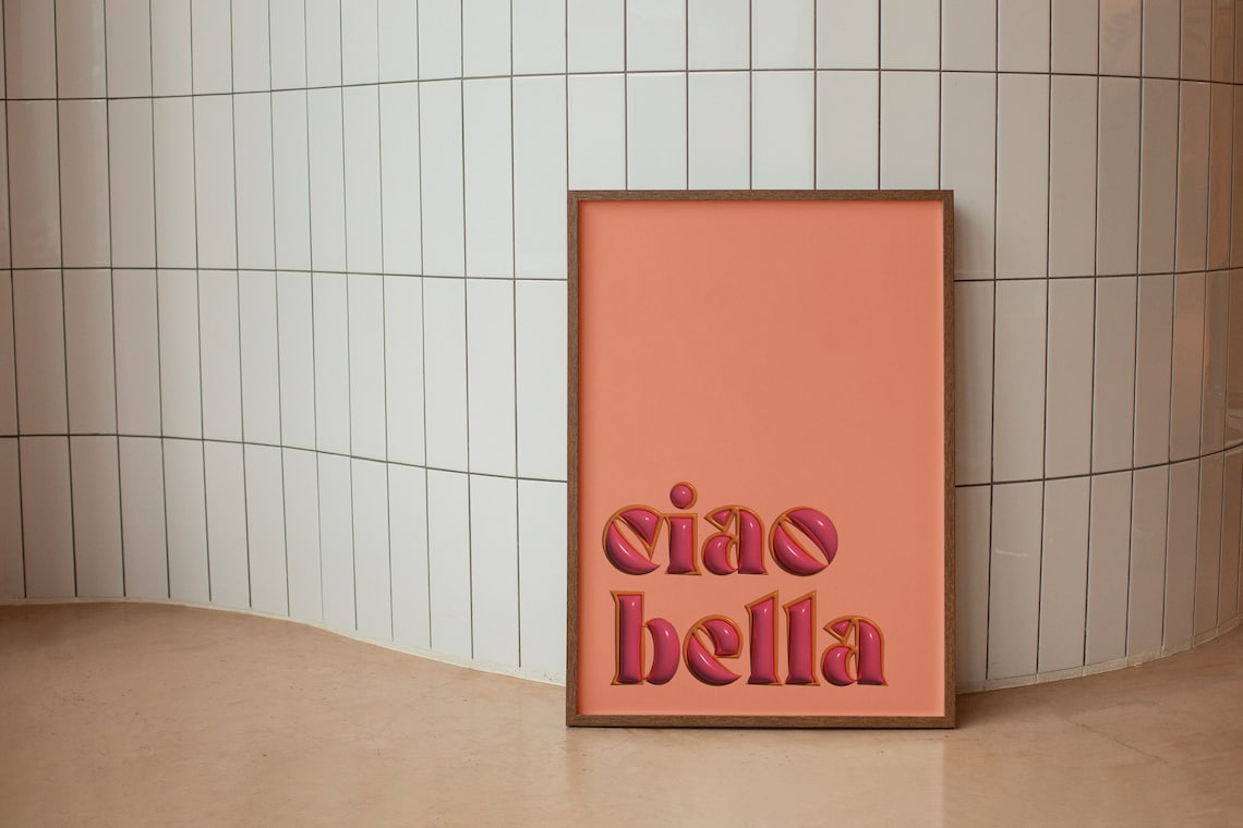 Ciao Bella Print, Italy Poster, Maximalist Poster, Colorful Poster ...