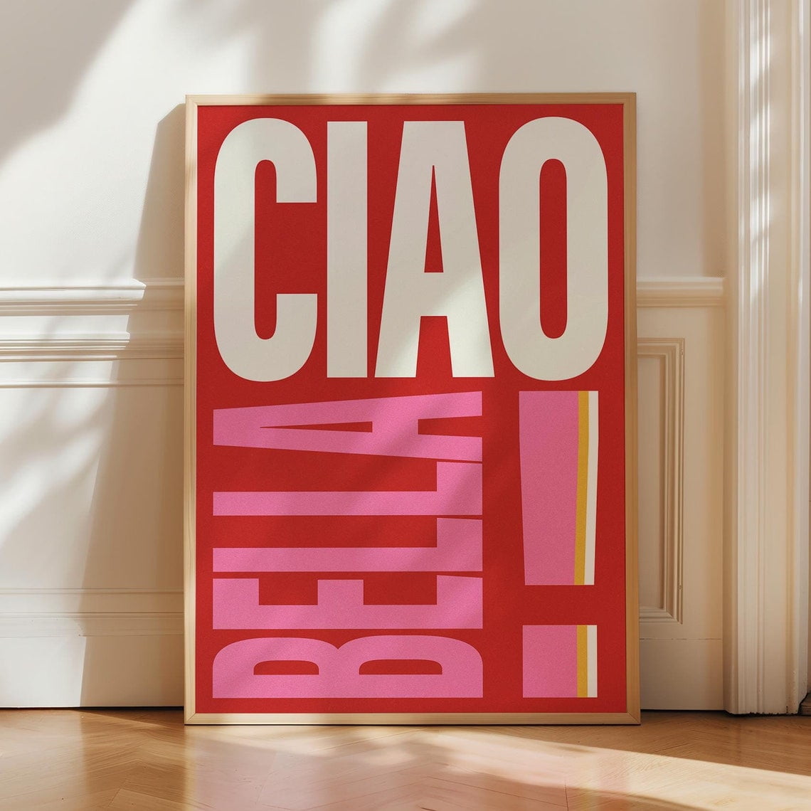 Ciao Bella Print, Typography Wall Art, Ciao Poster, Italian Quote ...