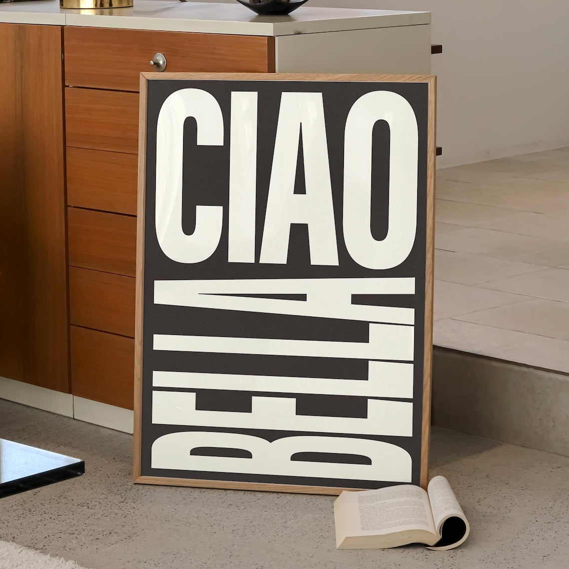 Ciao Bella Print, Typography Wall Art, Ciao Poster, Italian Quote ...