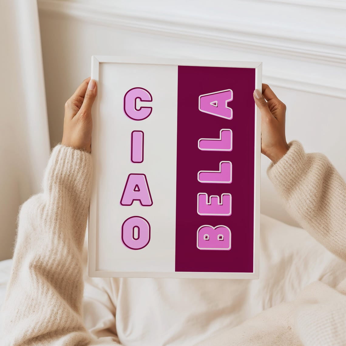 Ciao Bella Typography Print, Italian Phrase & Saying, Hello Beautiful ...