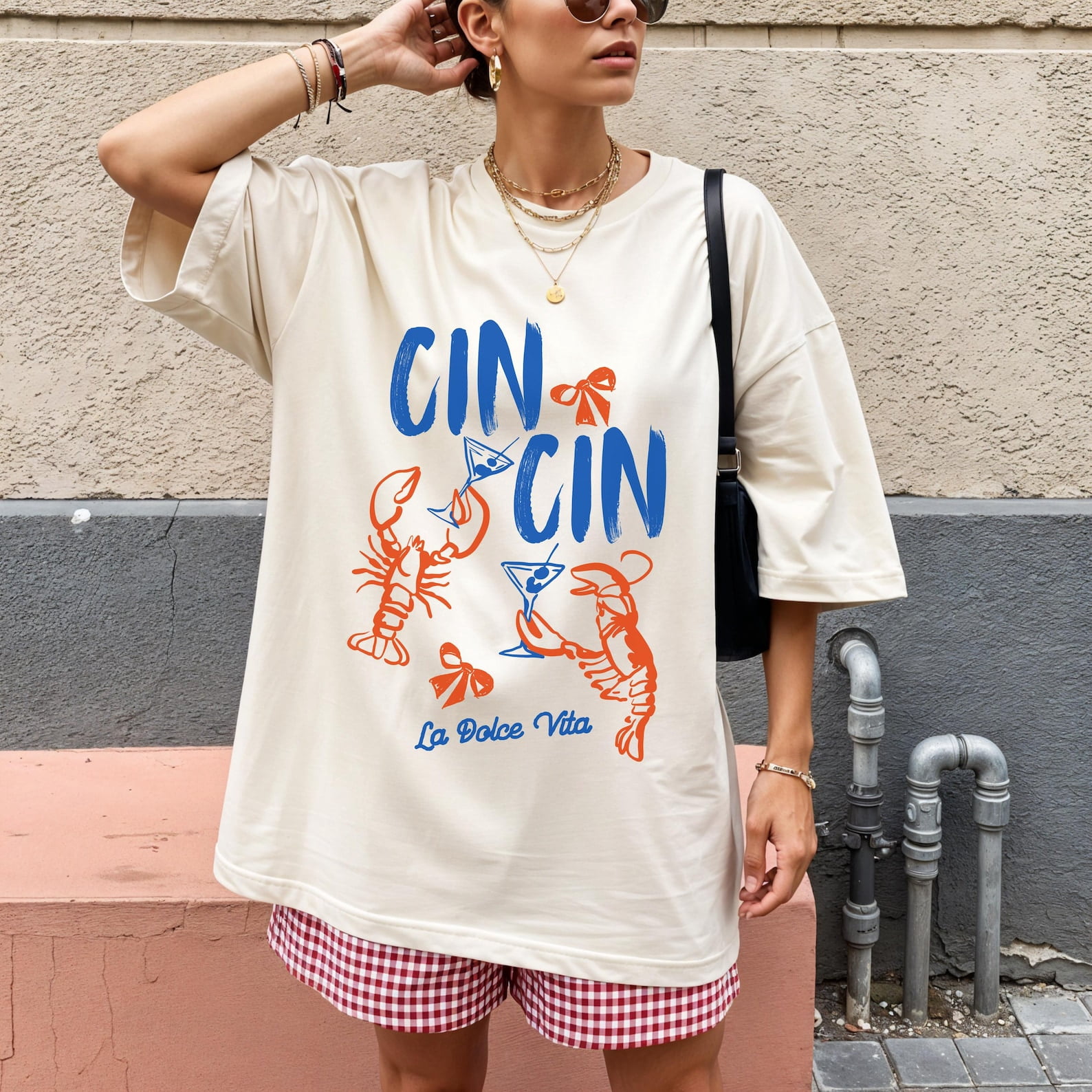 Ciao Cin Cin Lobster T-Shirt, La Dolce Vita Coastal Graphic Tee ...