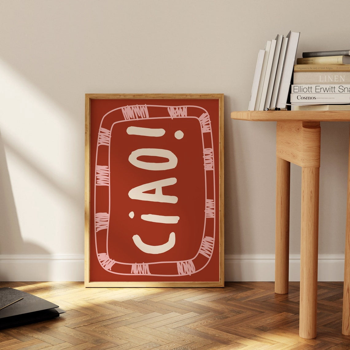 Ciao Italian Red Beige Typography Kitchen Decor Poster Unframed Paper ...