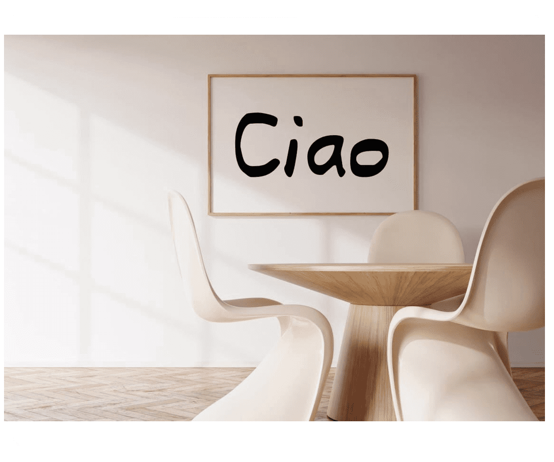Ciao Poster Italian Quote Poster Minimalist Coastal Typography Wall Art ...
