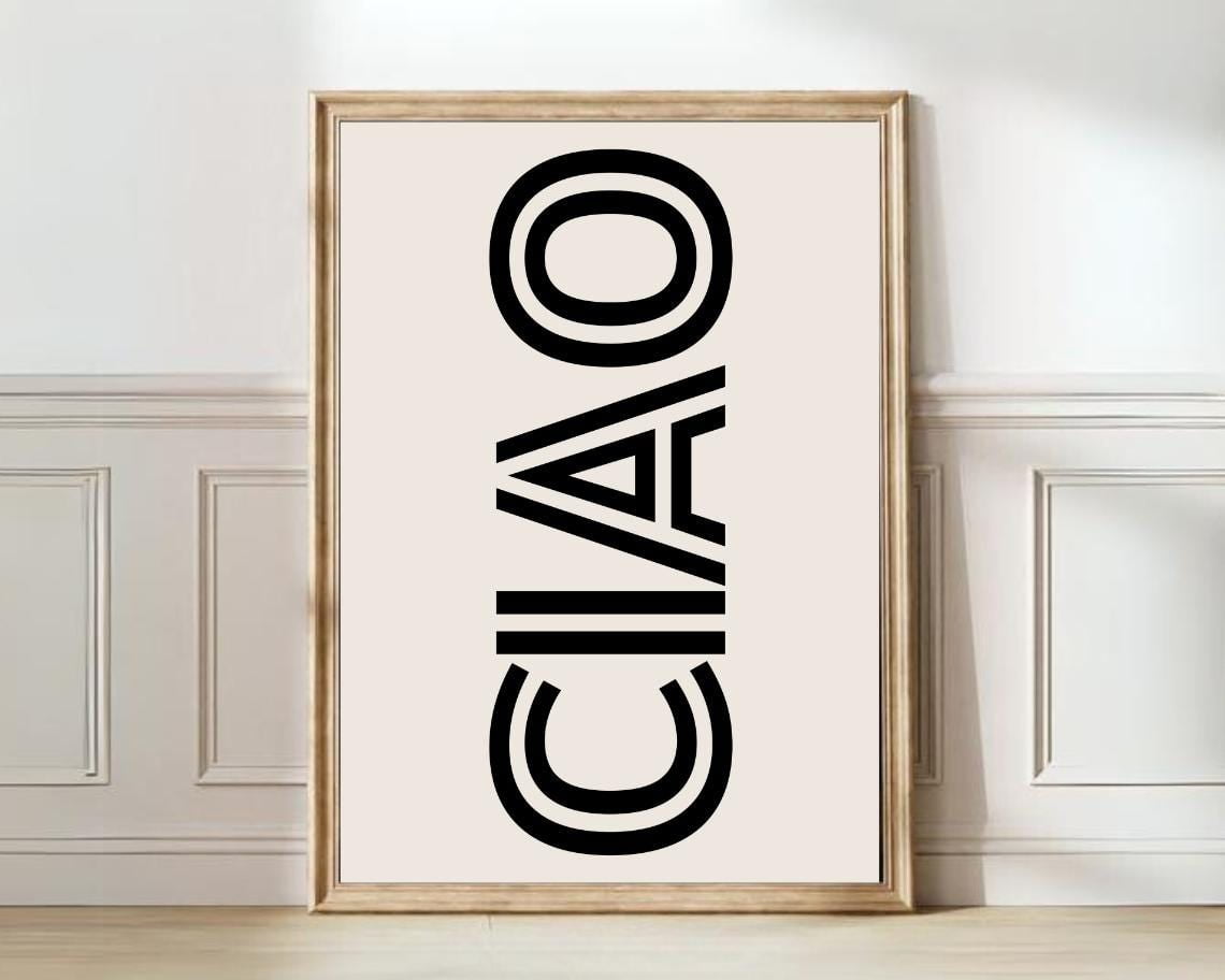 Ciao Print Ciao Poster Italian Print Italian Typography Print Kitchen ...