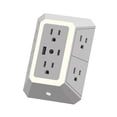 Ciao Tech 6-AC Outlet and 2-USB Port 540-Joules Surge Protector Wall ...
