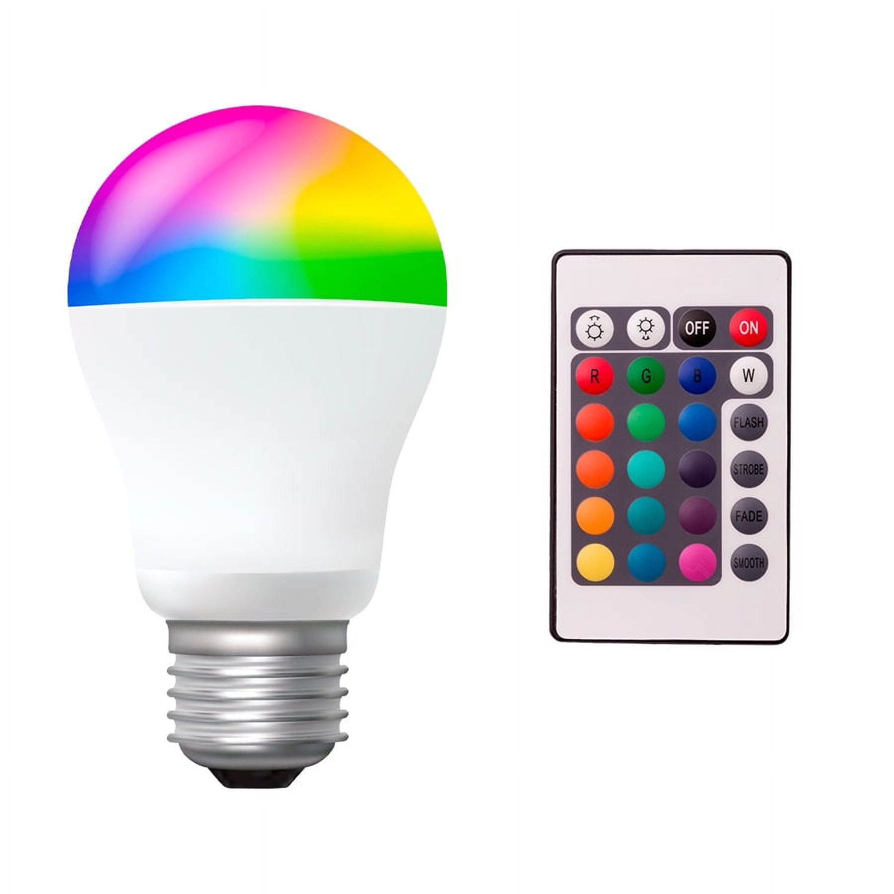 Ciao Tech RGBW E26/A19 Color Changing Lightbulb with Remote Control ...