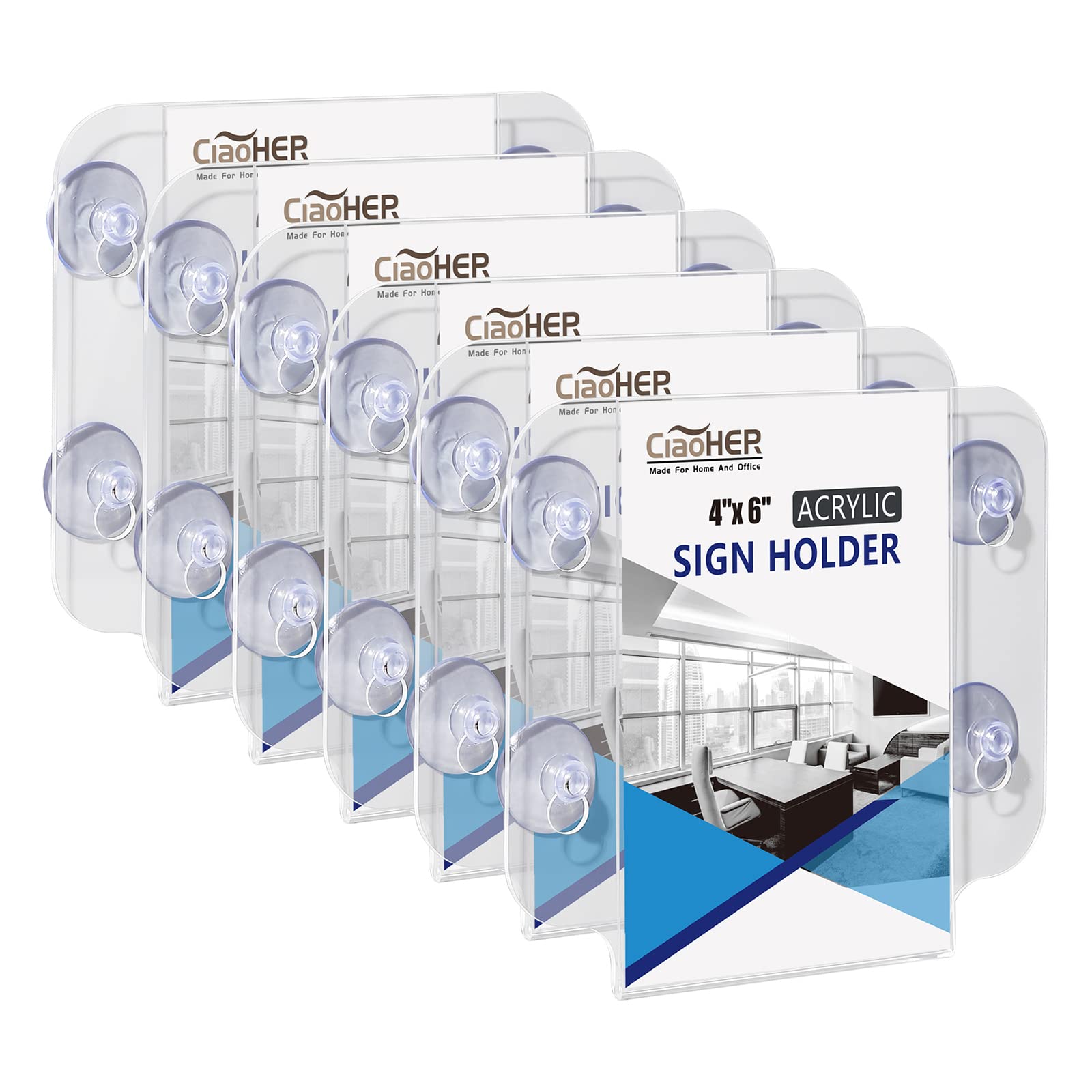 CiaoHER Acrylic Sign Holder 4 x 6, Clear Acrylic Frames Glass Window ...