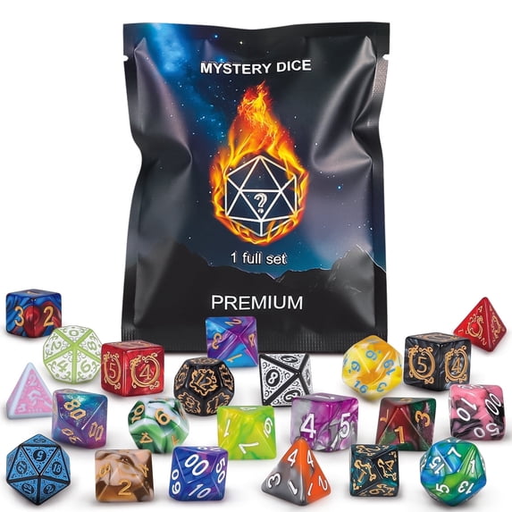 CiaraQ, Polyhedral Dice Set, 8PCS, Mystery D&D Patterns & Bag - Walmart.com