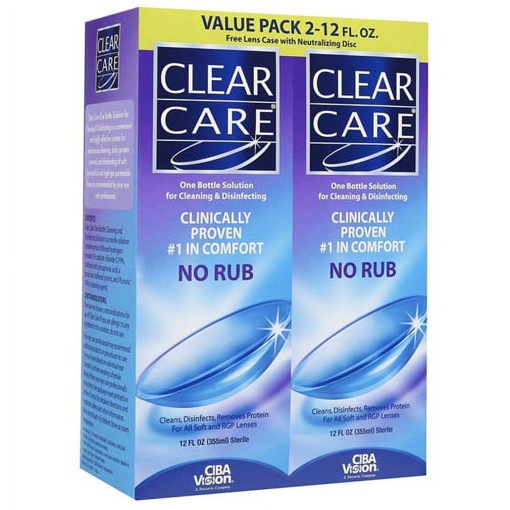 Ciba Vision Clear Care No Rub Cleaning And Disinfecting Solution Value ...