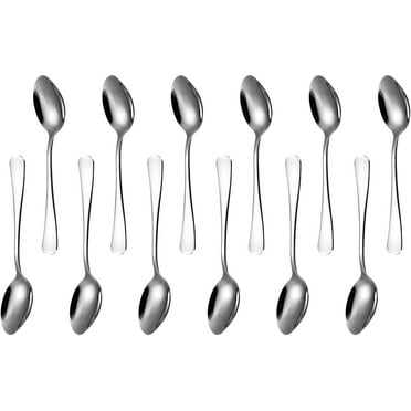 Jeaker Silver Dinner Spoons Set 12 Pieces,Stainless Steel Silverware ...