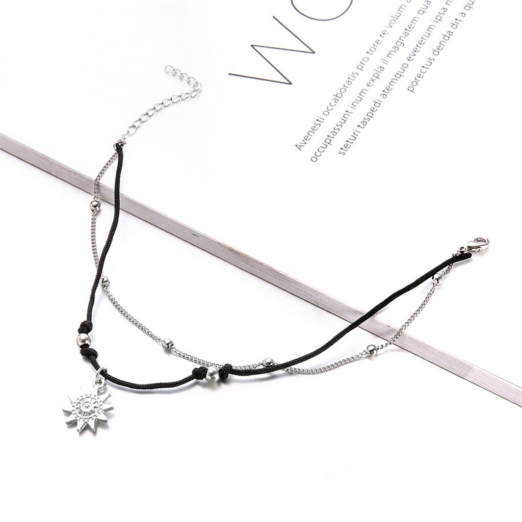 Cibee Anklets For Women European And Alloy Elephant Sun Multilayer Bead ...