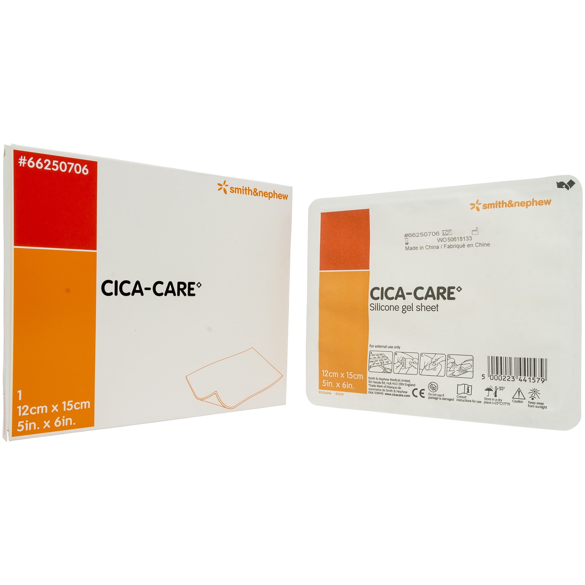 Cica Care Scar Medical Silicone Gel Sheet - 5 x 6 Reusable Strip, Boxed ...