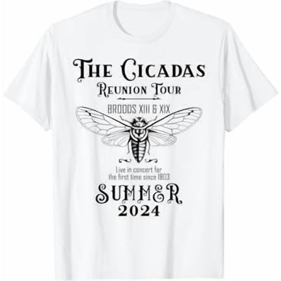 Cicada Brood XIII XIX Summer 2024 Reunion Tour Swarm Cicadas T-Shirt ...