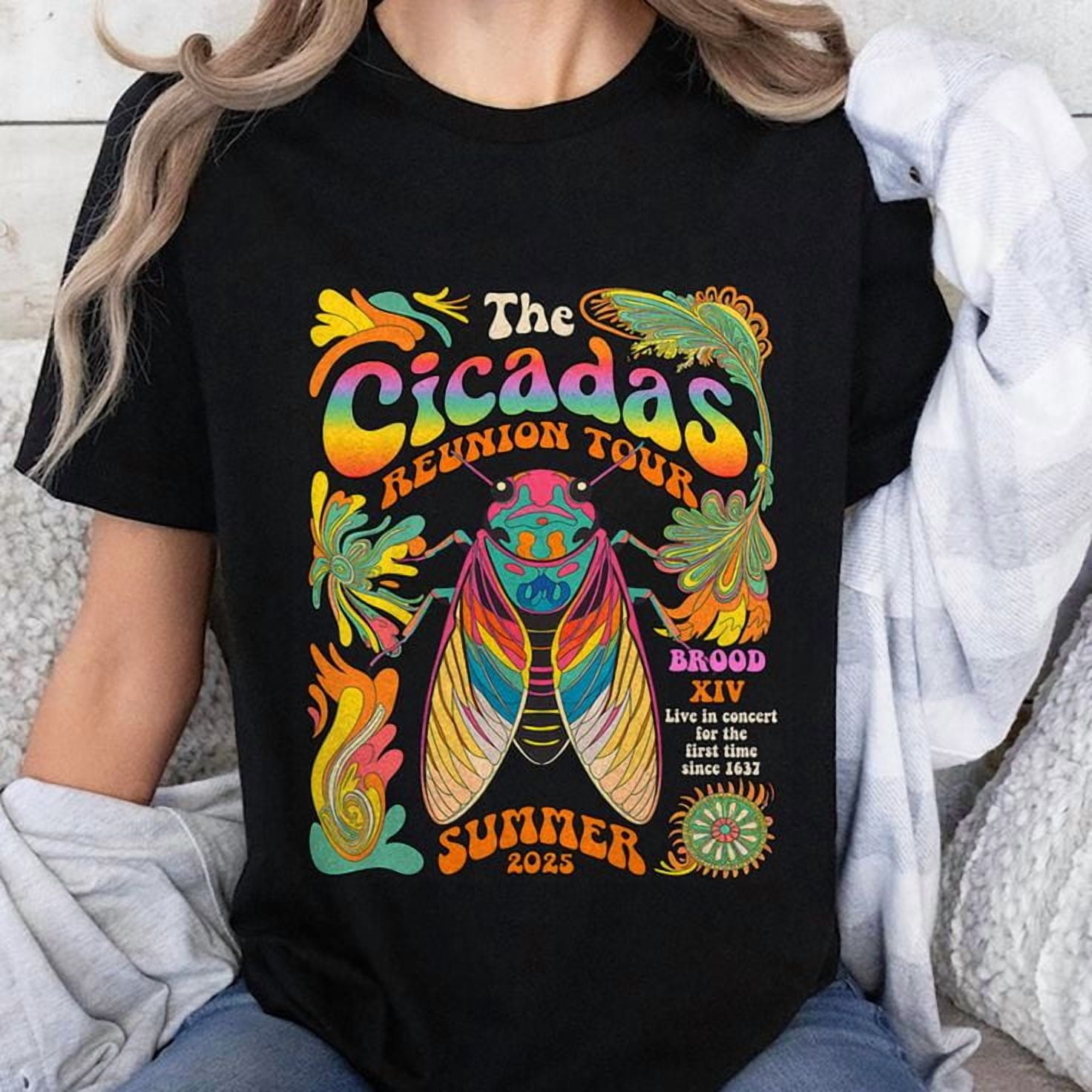 Cicada Brood XIV Summer 2025 Reunion Tour Swarm Cicadas T-Shirt ...