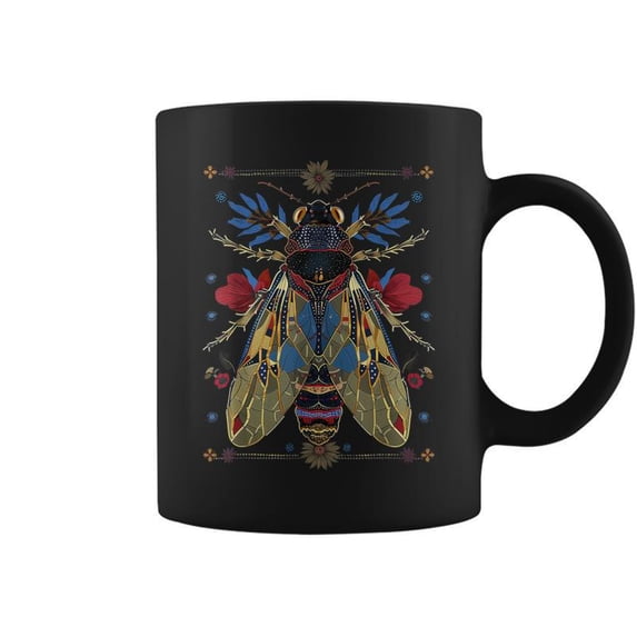 Cicada Flowers Insect Bug Tattoo Artist Entomology Coffee Mugs ...