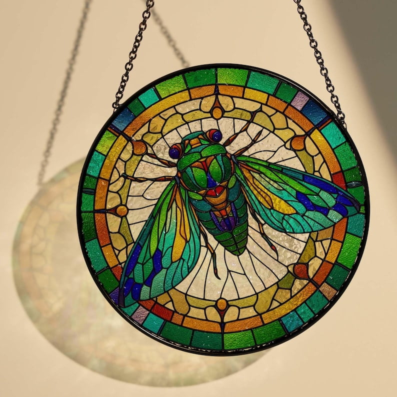 Cicada GLASS Window Decor, Translucent Decor, Insect glass window ...