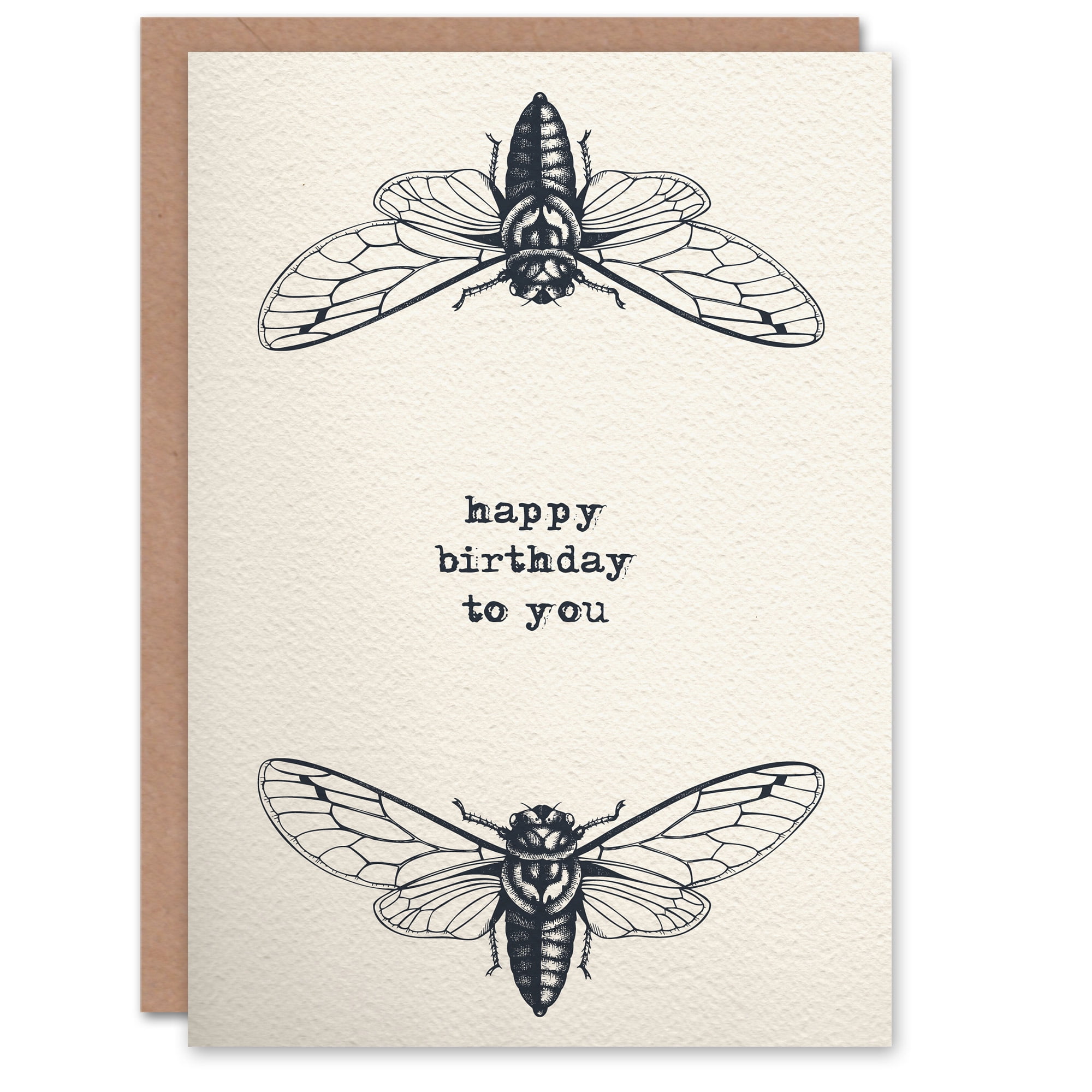 Cicada Insect Bug Vintage Style Drawing Birthday Card - Walmart.com