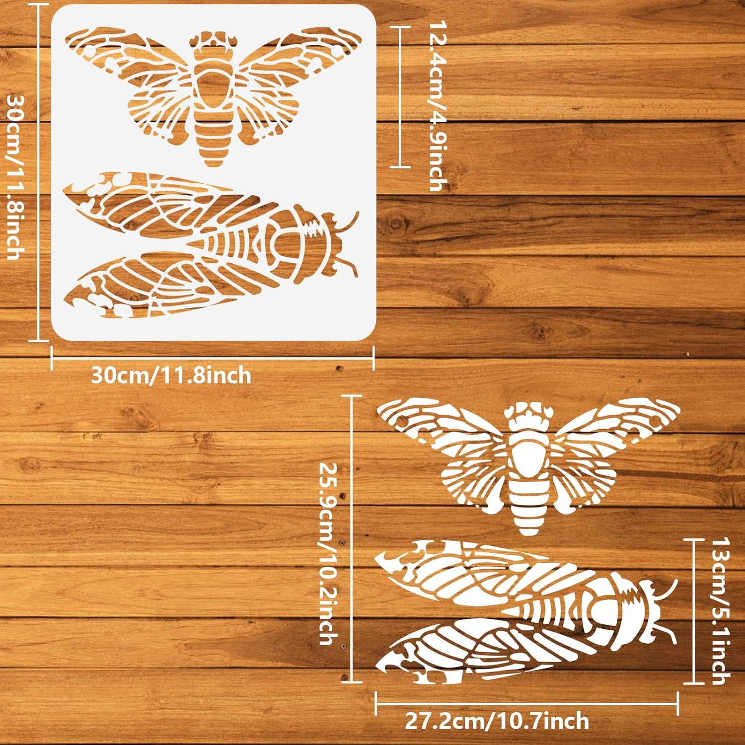 Cicada Stencil for Painting 11.8x11.8inch Large Cicada Bugs Stencil ...