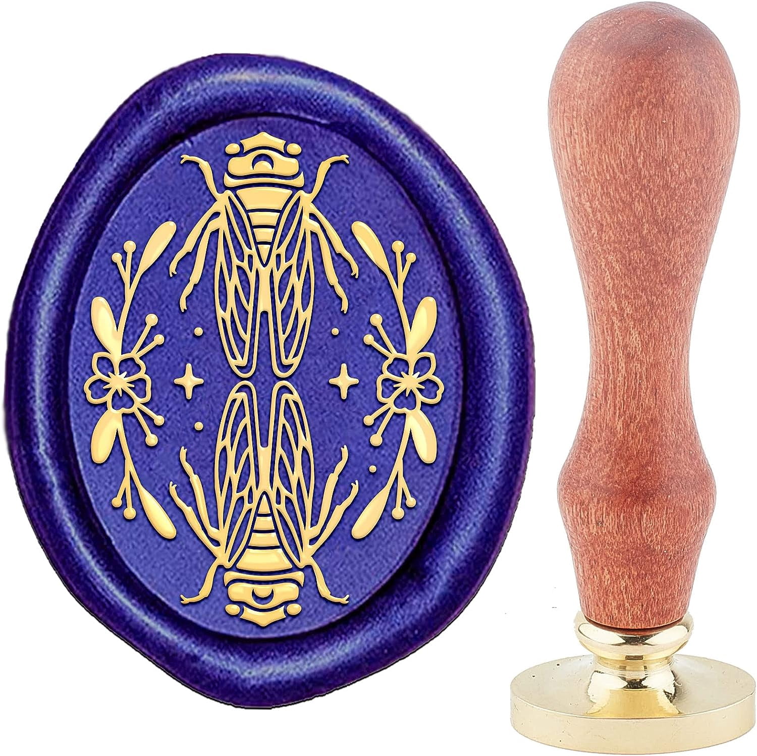 Cicada Wax Seal Stamps Ellipse Removable Brass Sealing Stamp Heads ...