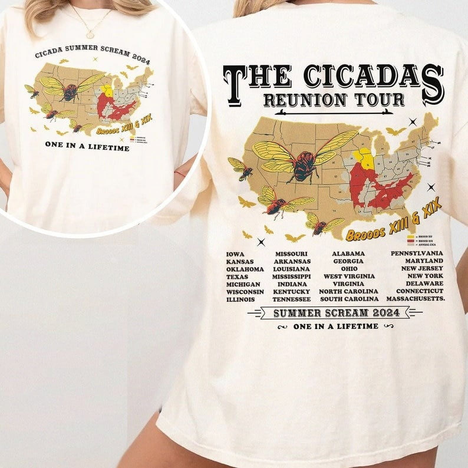 Cicadas Summer Scream Reunion Tour 2024 Shirt, The Cicada Concert Tour ...