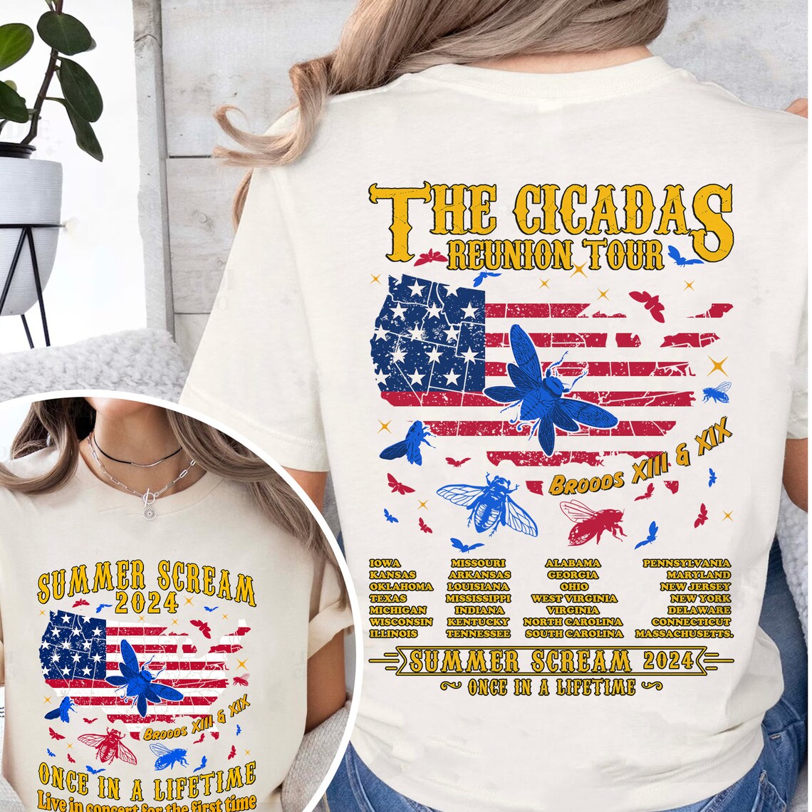 Cicadas Summer Tour 2024 Scream Reunion Comfort Colors Shirt, The ...