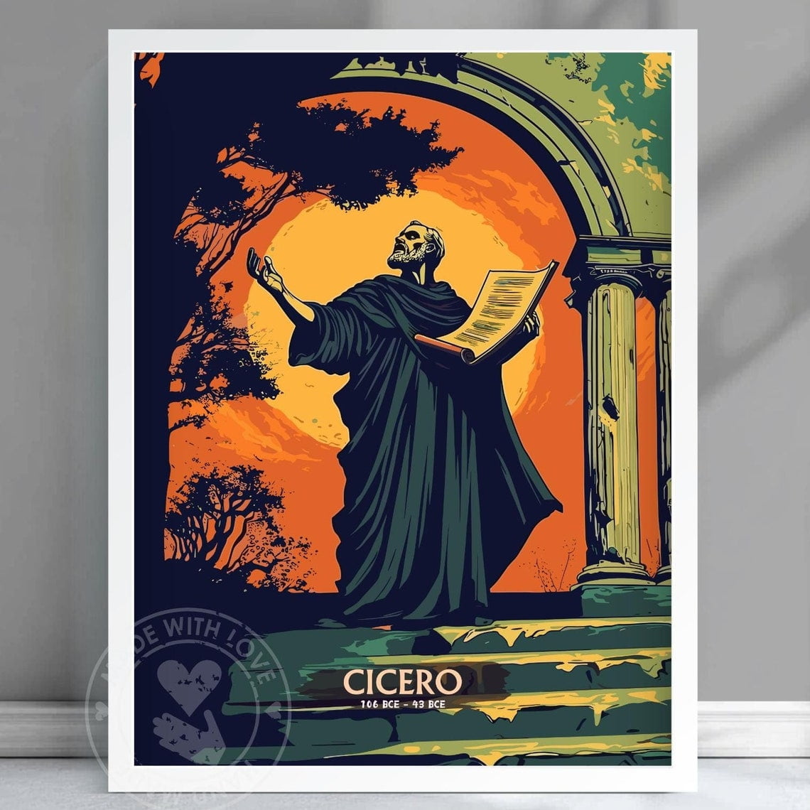 Cicero Philosopher Art Print - Philosophy Poster, Stoicism Wall Art ...