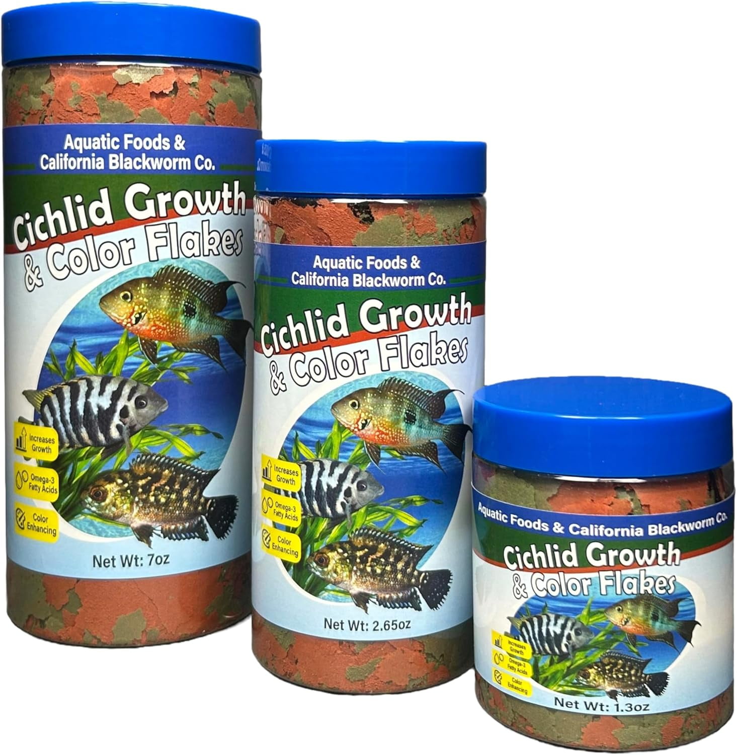 Cichlid Flakes-Green Grow & Red Color Enhancing Flakes for Cichlids ...