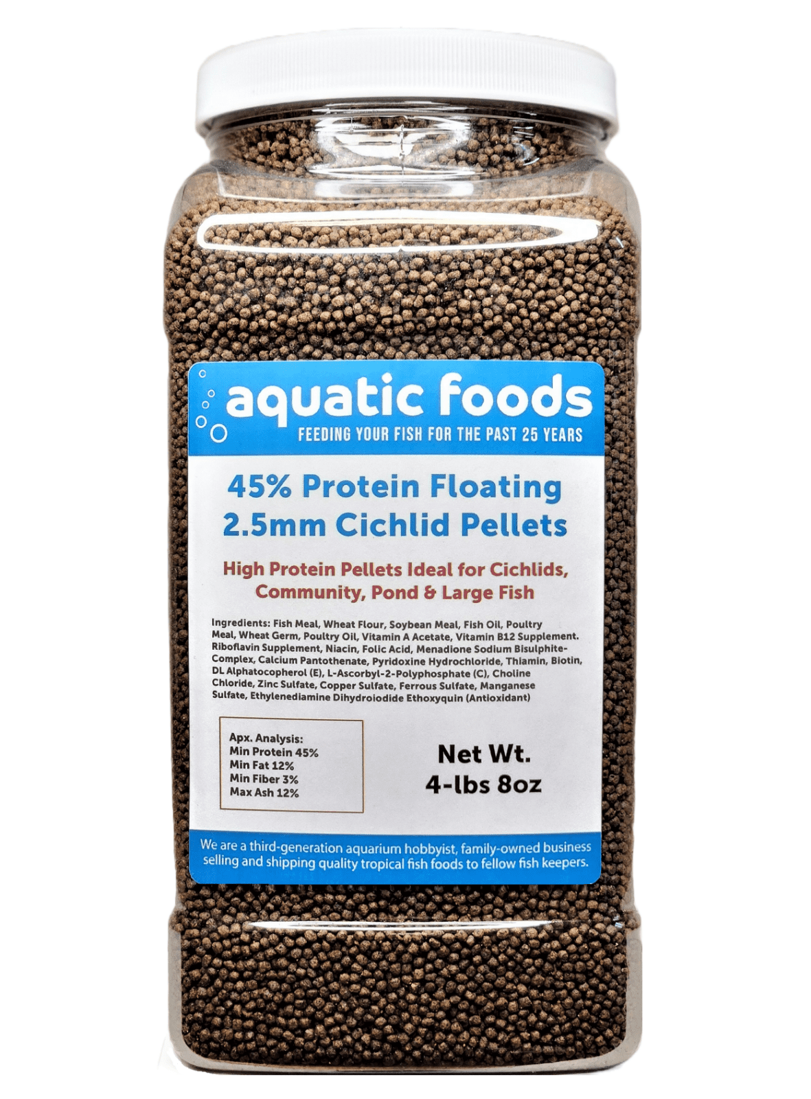 Cichlid Pellets, 45% Protein Floating 2.5mm ( 3/32") Pellets for ...