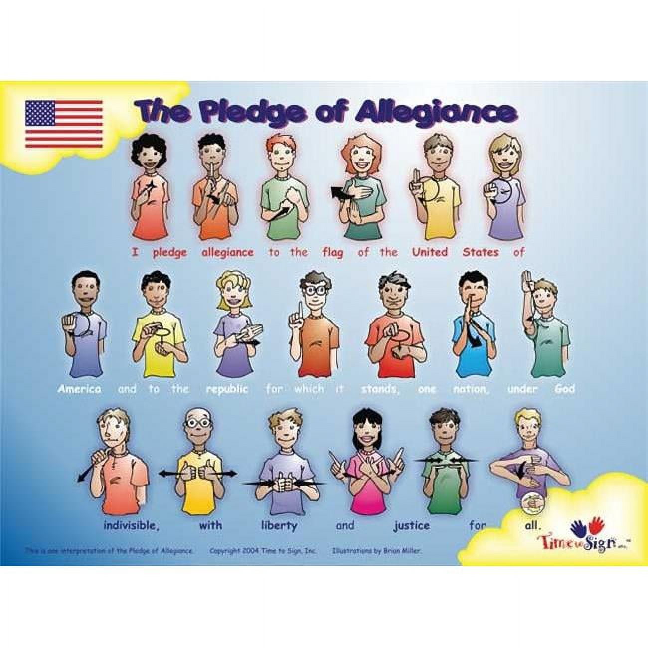 Cicso Independent N386 Pledge of Allegiance 18 x 24 Sign Language ...