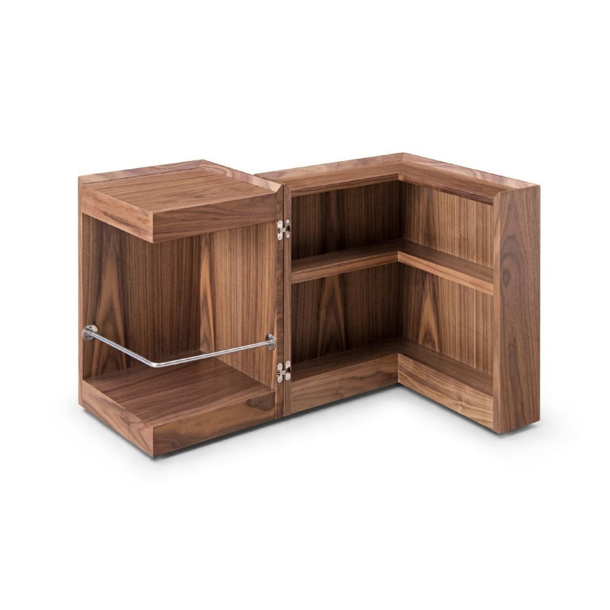 Cid 21 Inch Wood Side End Table, Hidden Storage, 1 Shelf, Walnut Brown ...