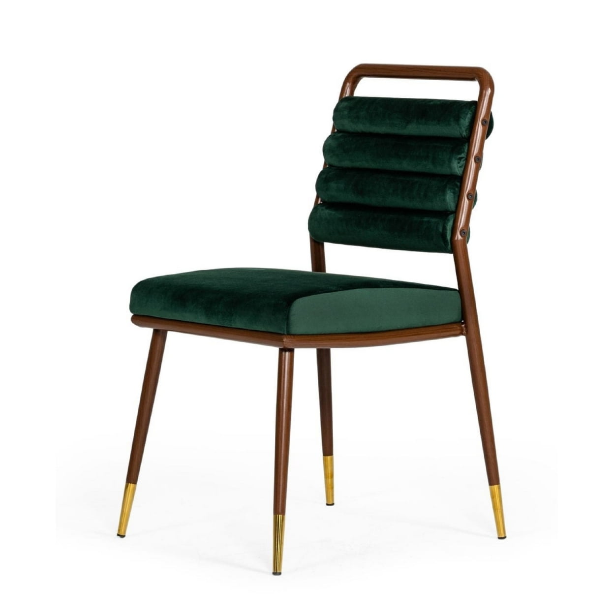 Cid 22 Inch Modern Fabric Dining Chair, Channel Tufted Back, Green ...