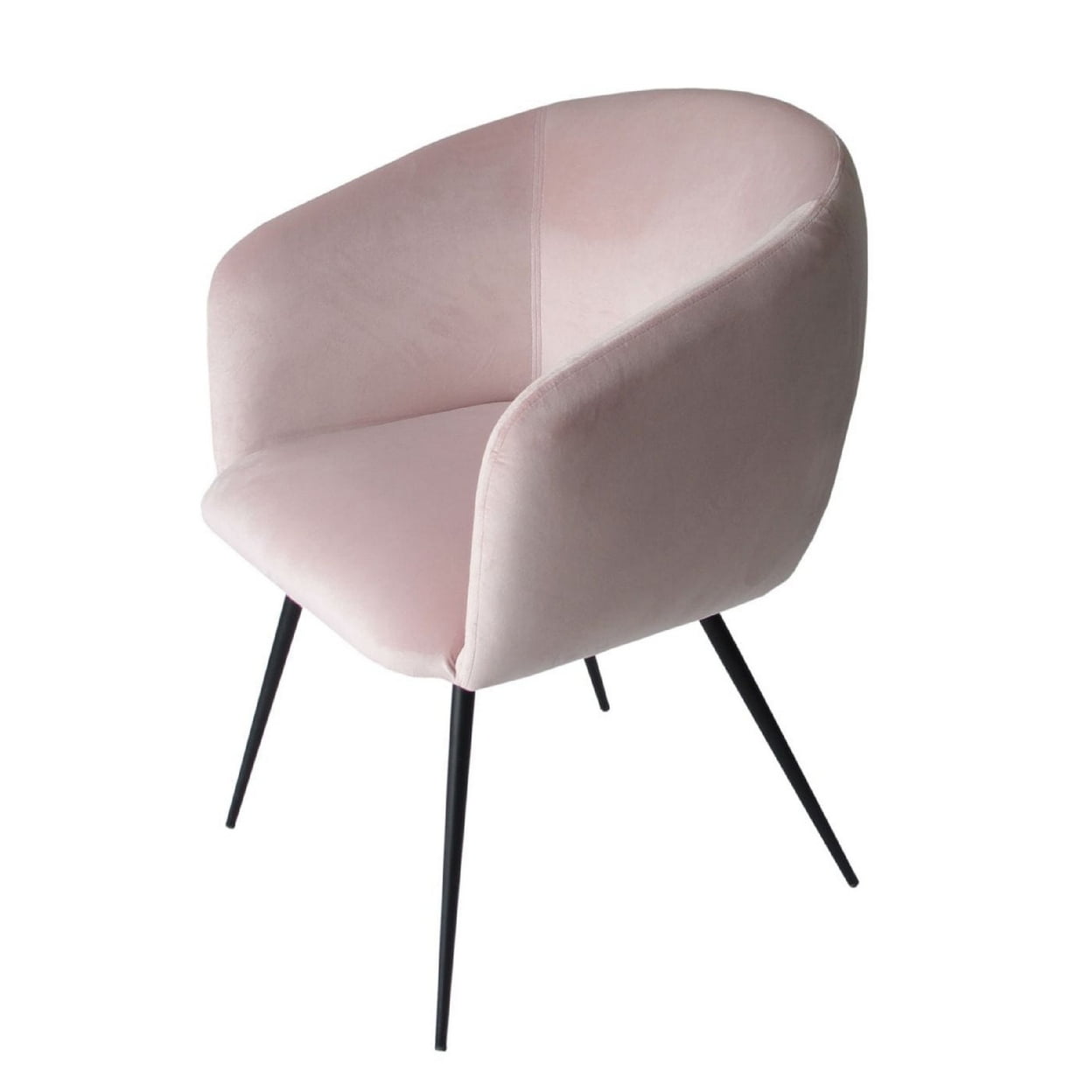 Cid 24 Inch Modern Dining Chair, Curved Back, Metal Peg Legs, Pink ...