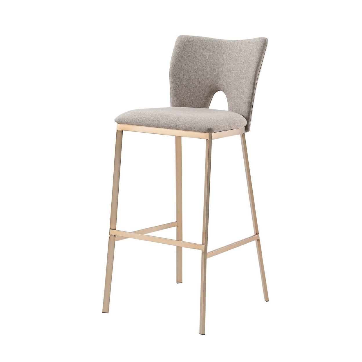 Cid 31 Inch Modern Barstool, Footrest, Set of 2, Gray Fabric, Antique ...