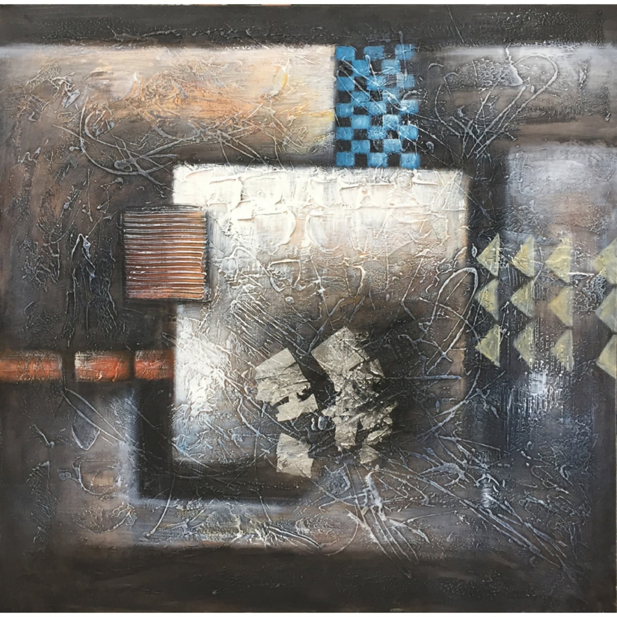 Cid 39 Inch Modern Oil Painting, Wall Art, Square Canvas, Bronze ...