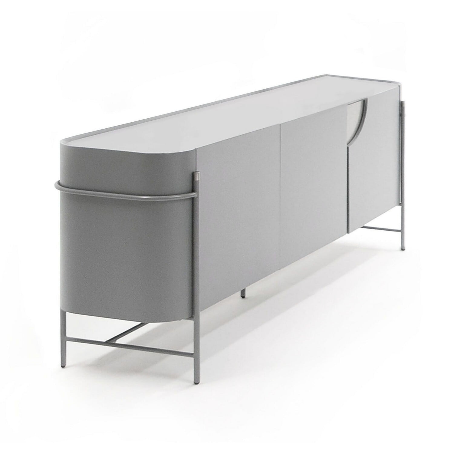 Cid 73 Inch Sideboard Buffet Cabinet, 3 Doors, 4 Compartments, Matte ...