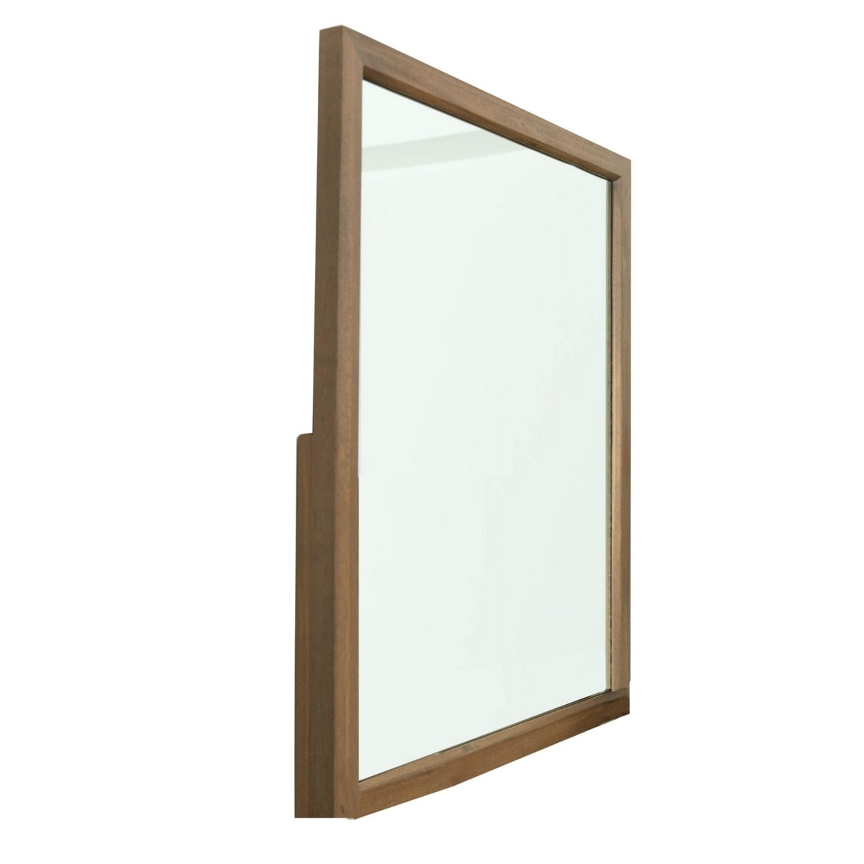 Cid Allie 39 Inch Modern Wall Mirror, Solid Acacia Frame, Walnut ...
