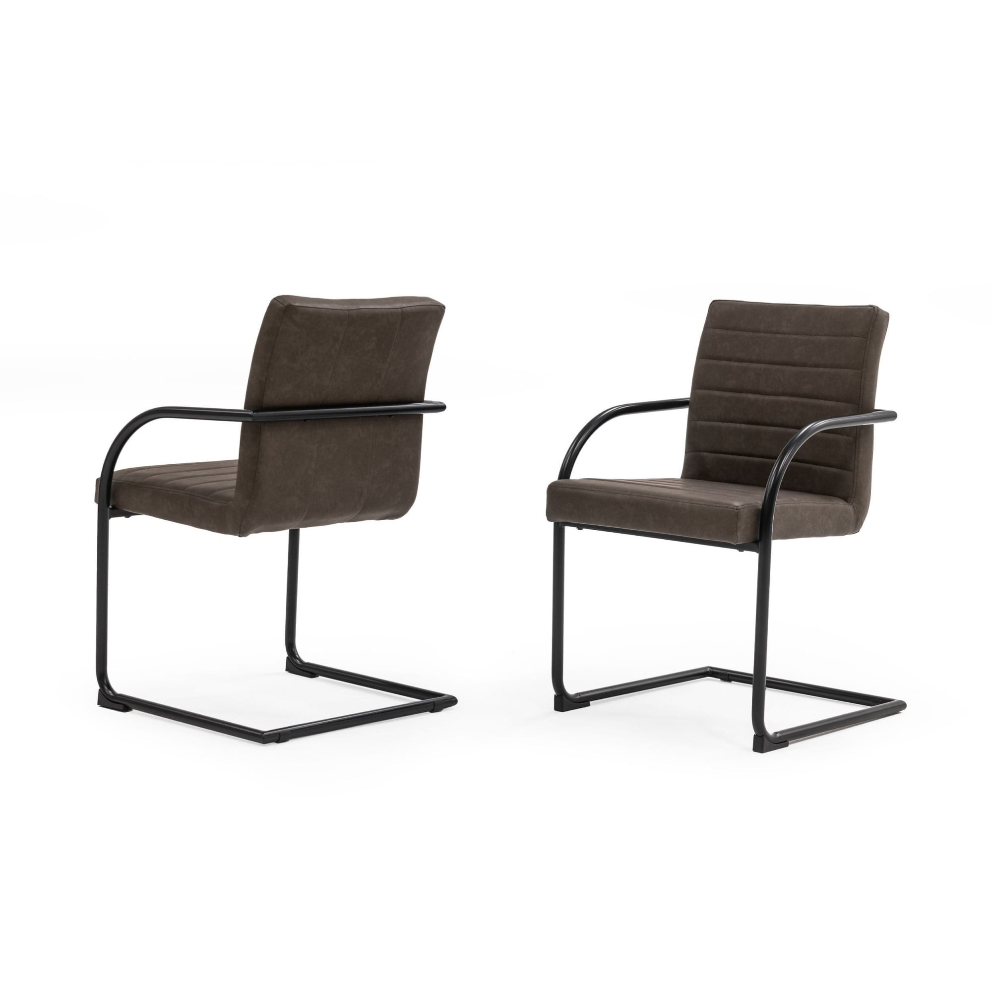 Cid Tina Dining Chair, Set of 2, Tufted Faux Leather, Cantilever Base ...
