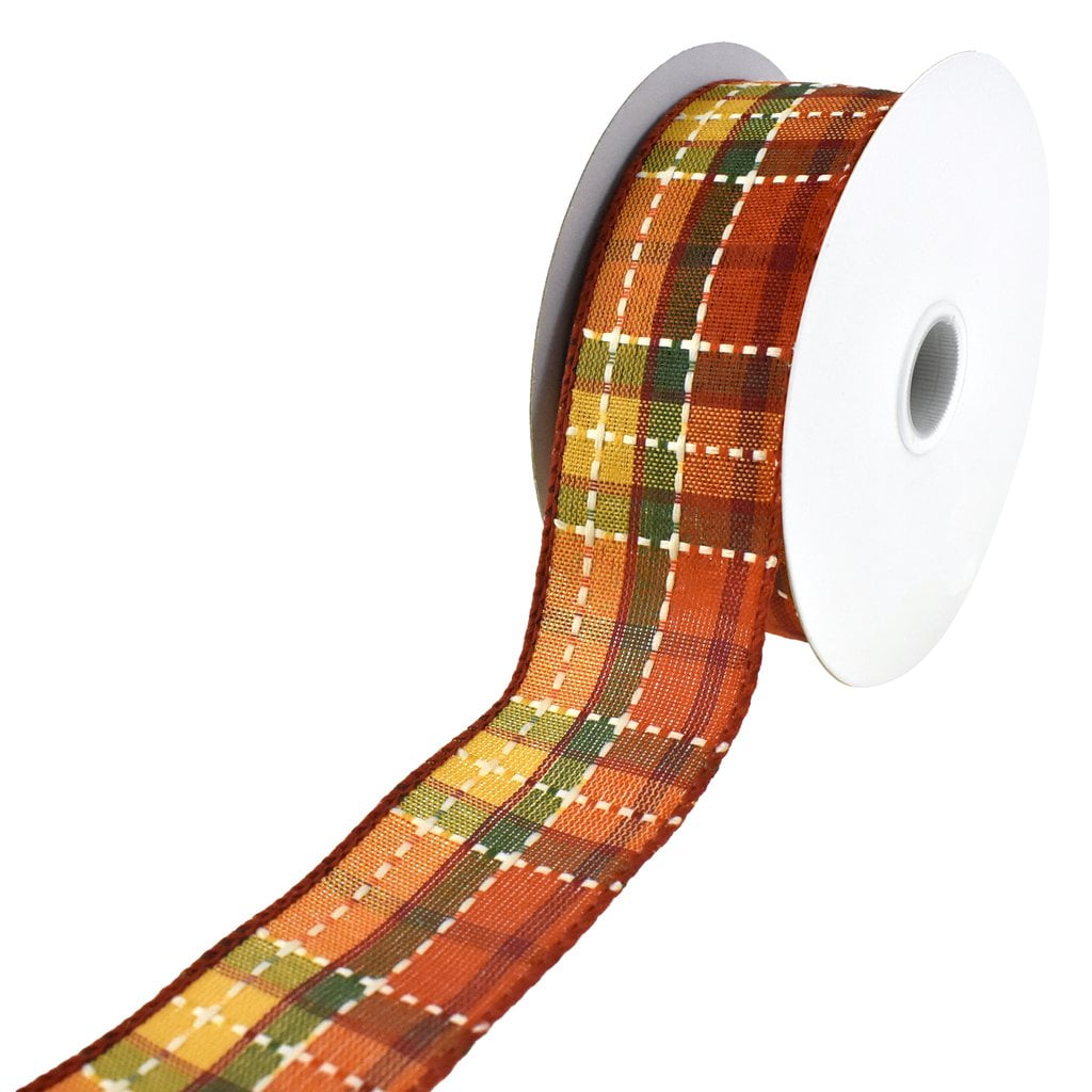 Cider Fall Plaid Wired Ribbon, 1-1/2-Inch, 10-Yard - Walmart.com