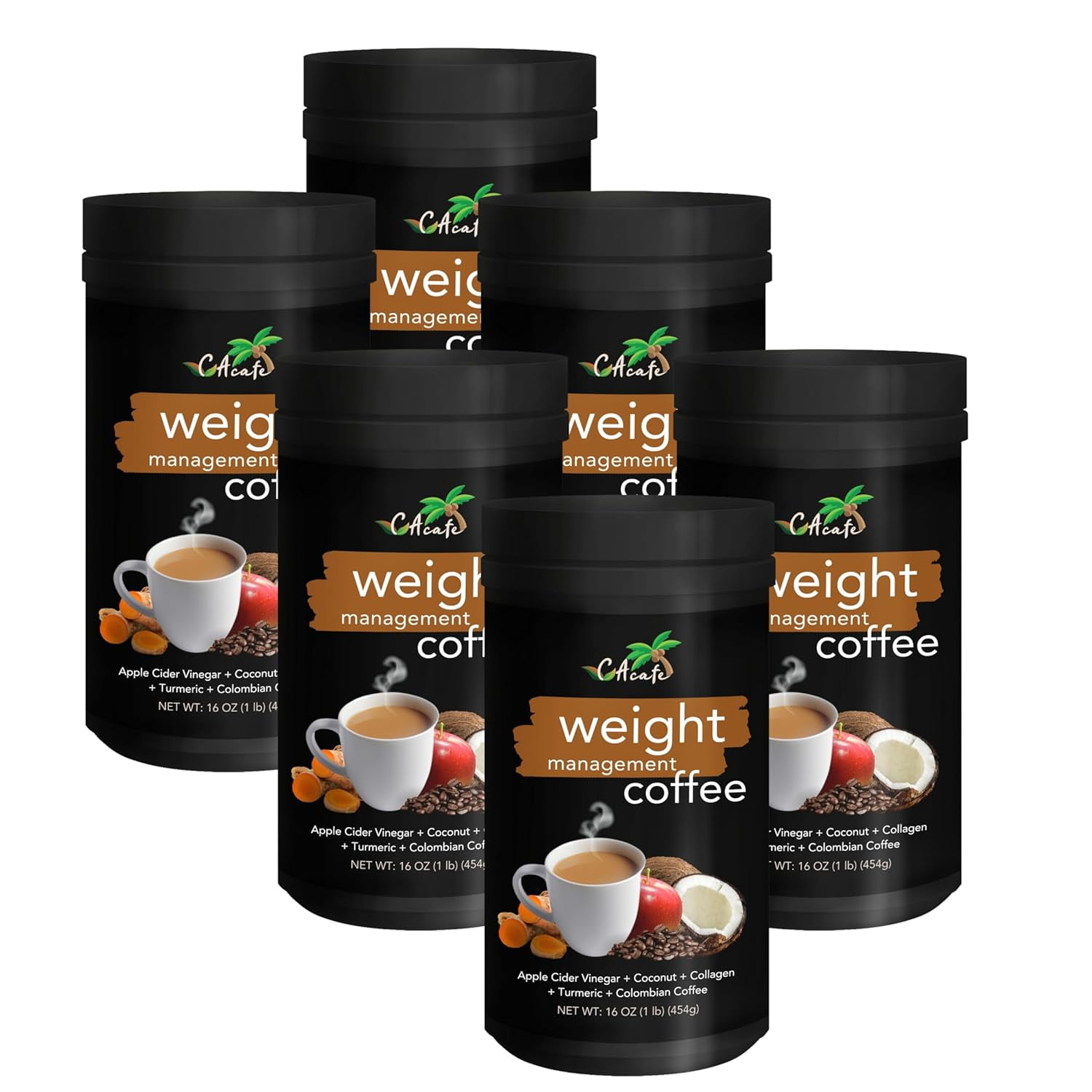 Cider Vinegar Turmeric Coffee, (0g Added Sugar, 7g Protein), made with Colombian Coffee, ACV ...