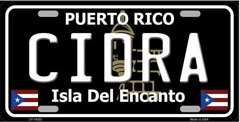 Cidra Puerto Rico Black License Plate / Sign / Plaque - Aluminum ( 12 inch x 6 inch ) - Walmart.com