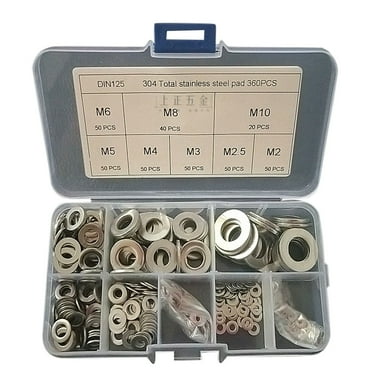 Wideskall Zinc Plated Steel Flat Washers Set Assortment Kit 3 Size 1/2 ...